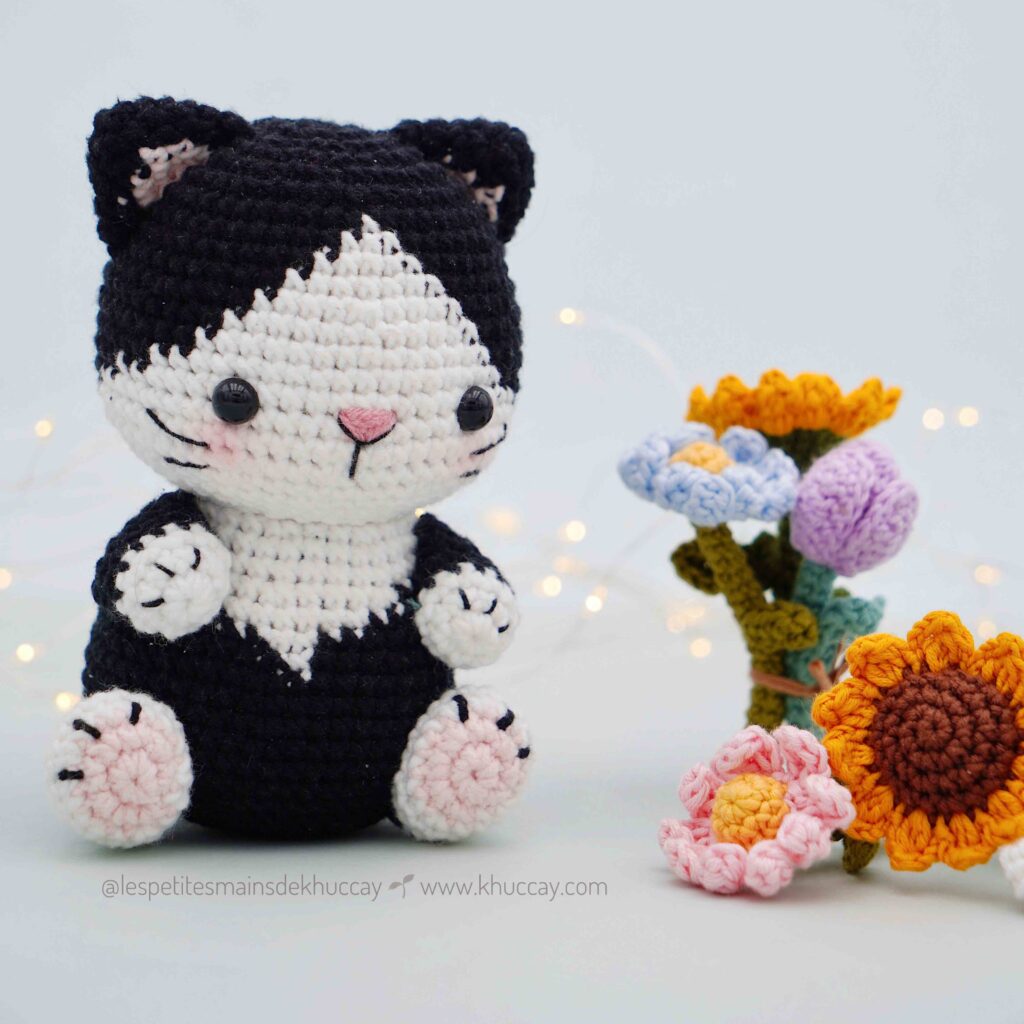 Bundle 3 crochet patterns of cats and flowers - Khuc Cay